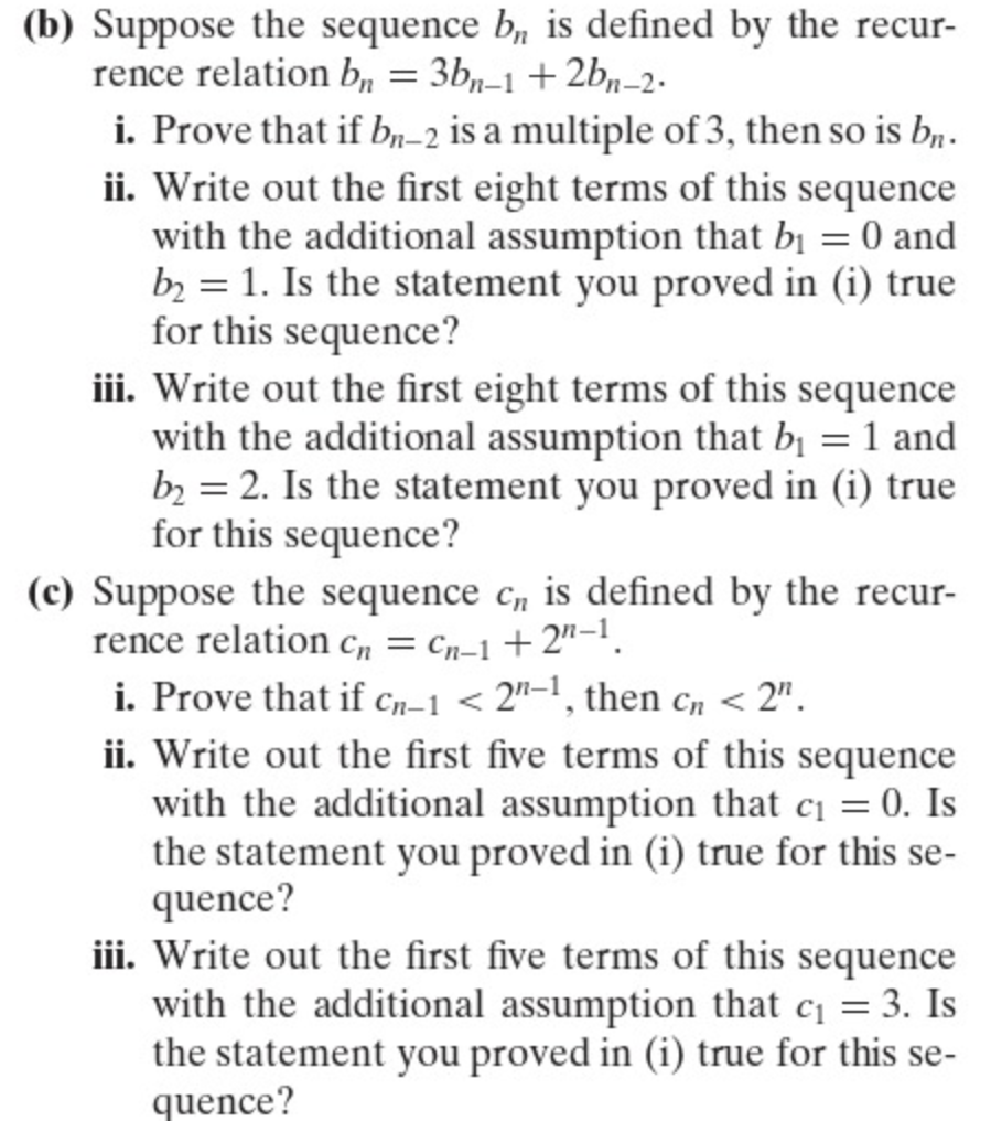 (b) Suppose the sequence bn is defined by the | Chegg.com