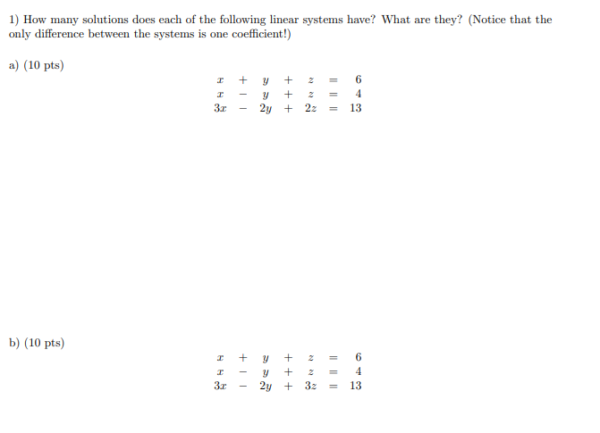 Solved 1) How many solutions does each of the following | Chegg.com