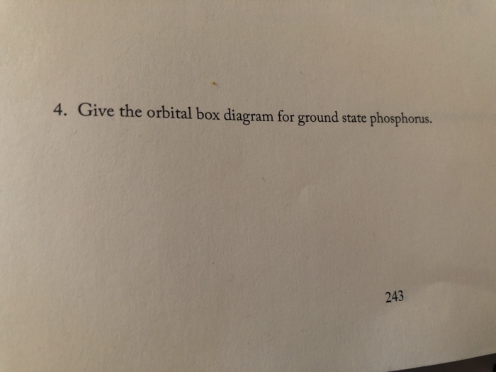 Solved 4. Give the orbital box diagram for ground state | Chegg.com