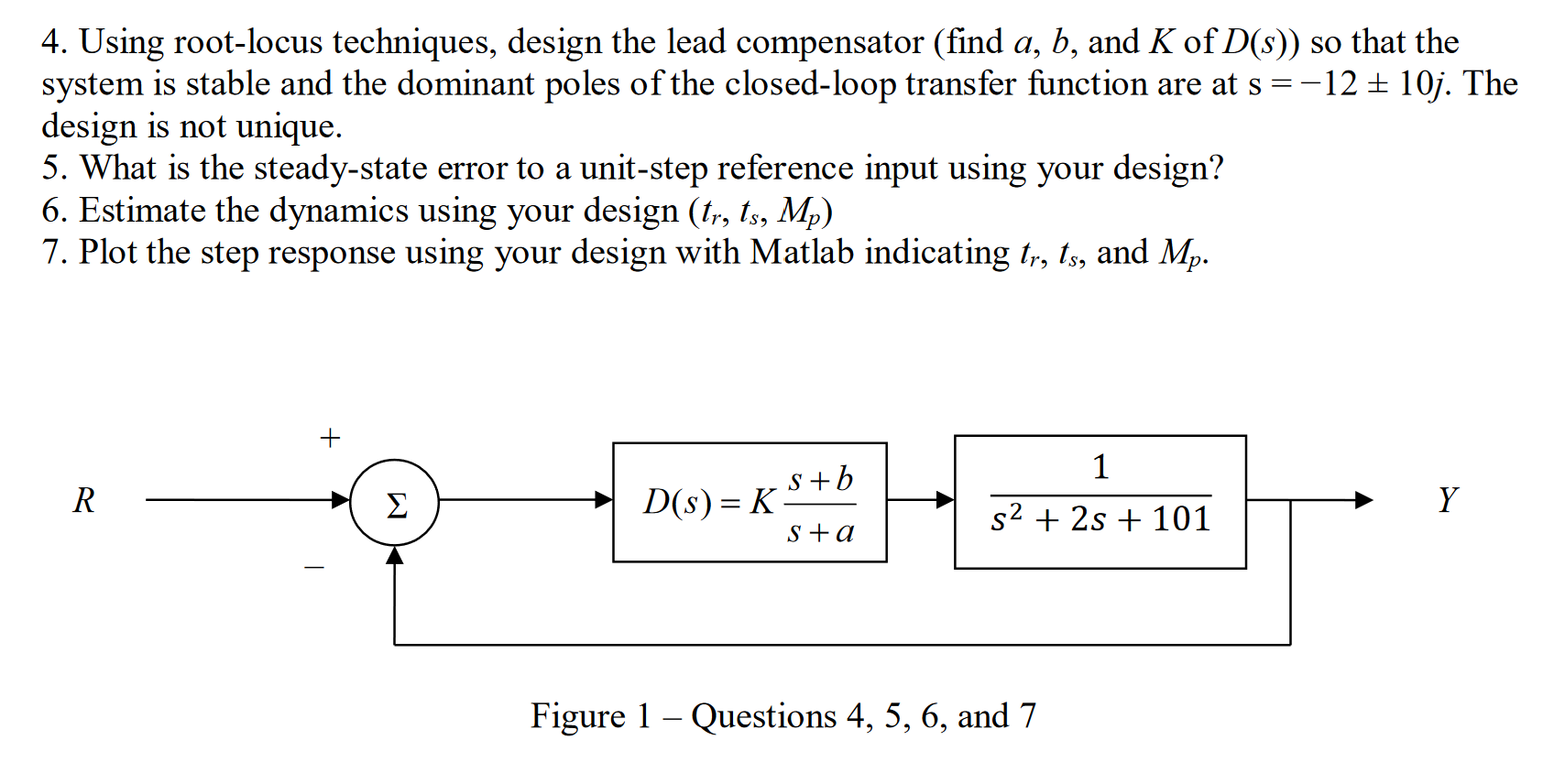 Solved 4. Using root-locus techniques, design the lead | Chegg.com