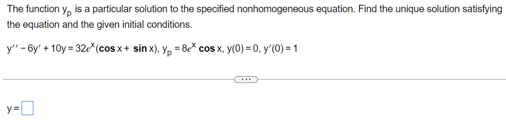 Solved The function yp is a particular solution to the | Chegg.com