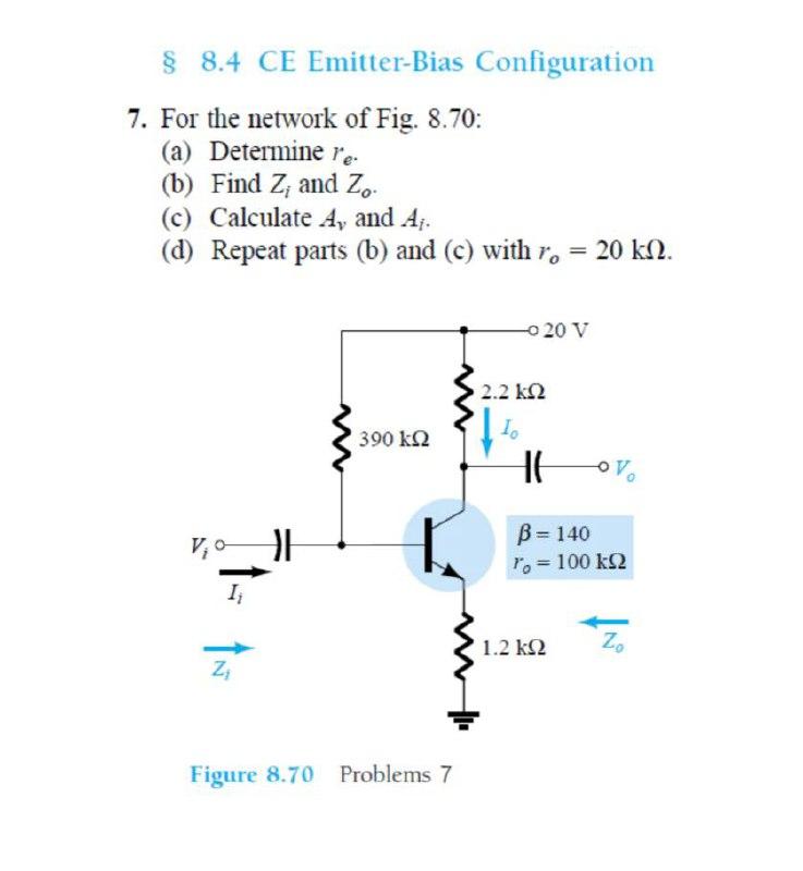 Solved § 8.4 CE Emitter-Bias Configuration 7. For the | Chegg.com