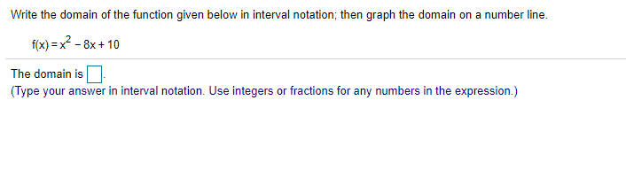 Solved Write the domain of the function given below in | Chegg.com