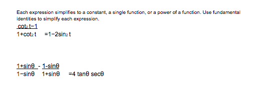 Solved Each expression simplifies to a constant, a single | Chegg.com