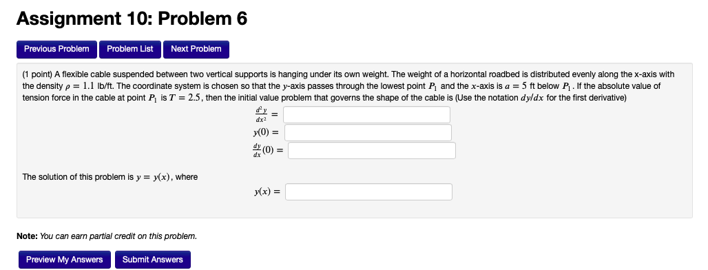 Solved Assignment 10: Problem 6 Previous Problem Problem | Chegg.com