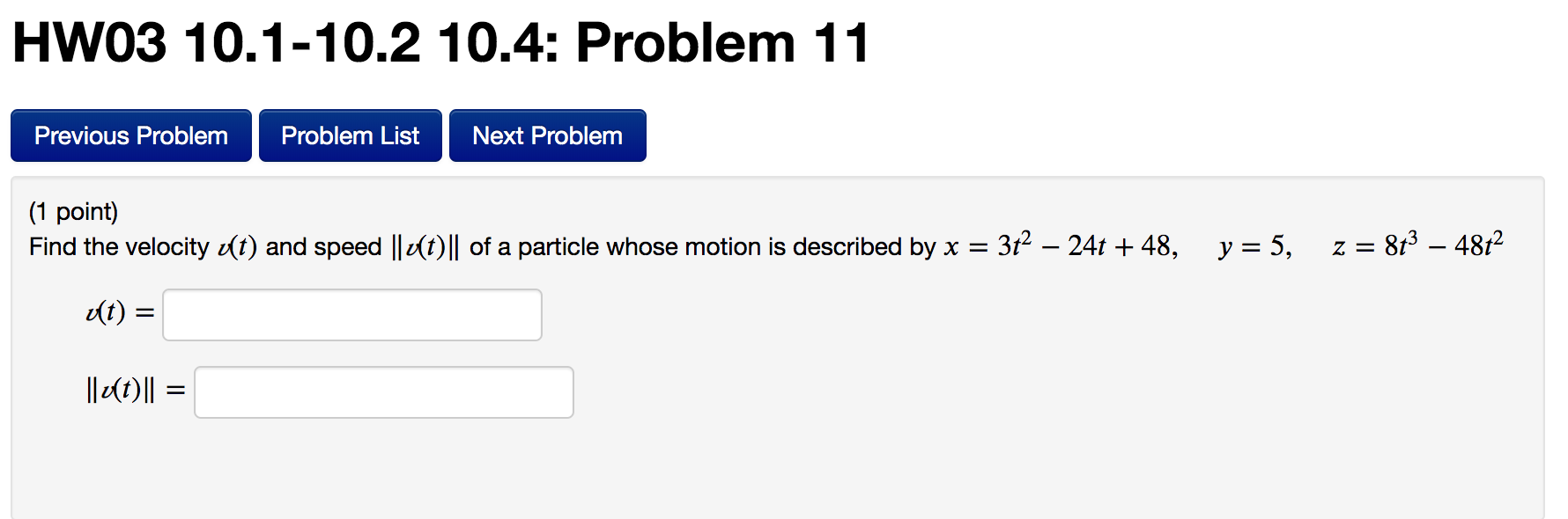 Solved HW03 10.1-10.2 10.4: Problem 11 Previous Problem | Chegg.com