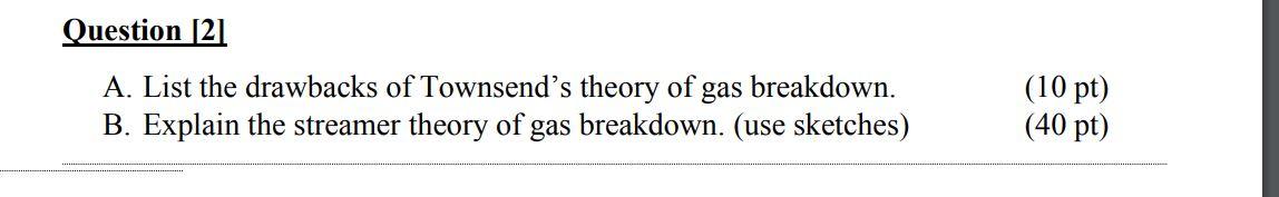 Solved Question [2] A. List the drawbacks of Townsend's | Chegg.com