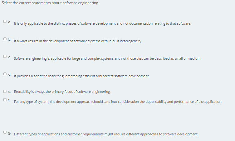 Solved Select the correct statements about software | Chegg.com