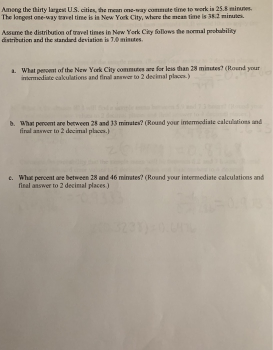 Solved Among the thirty largest U.S. cities, the mean | Chegg.com