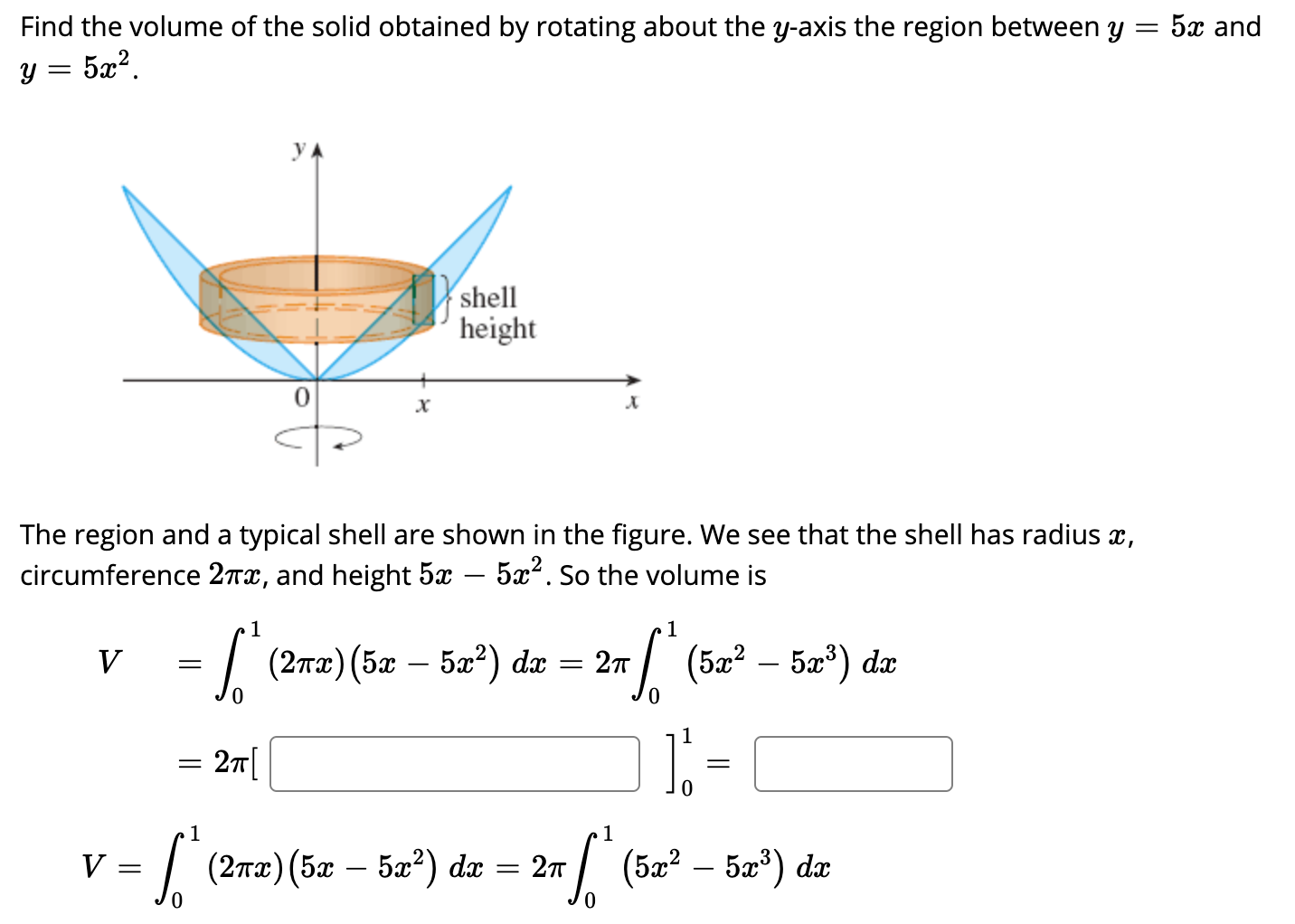 Solved Find the volume of the solid obtained by rotating | Chegg.com