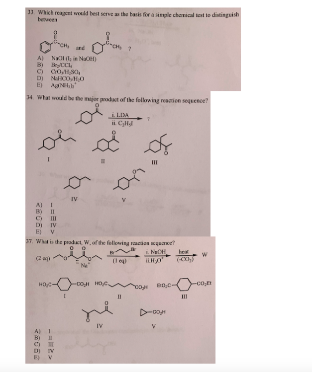 Solved 35. Predict the product of the following reaction | Chegg.com
