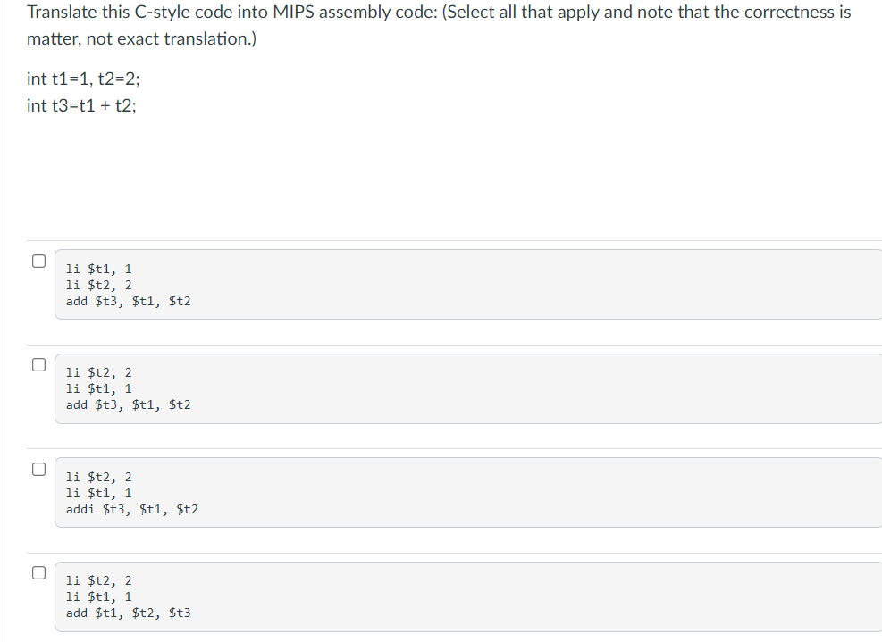 Solved Translate this C-style code into MIPS assembly code: | Chegg.com