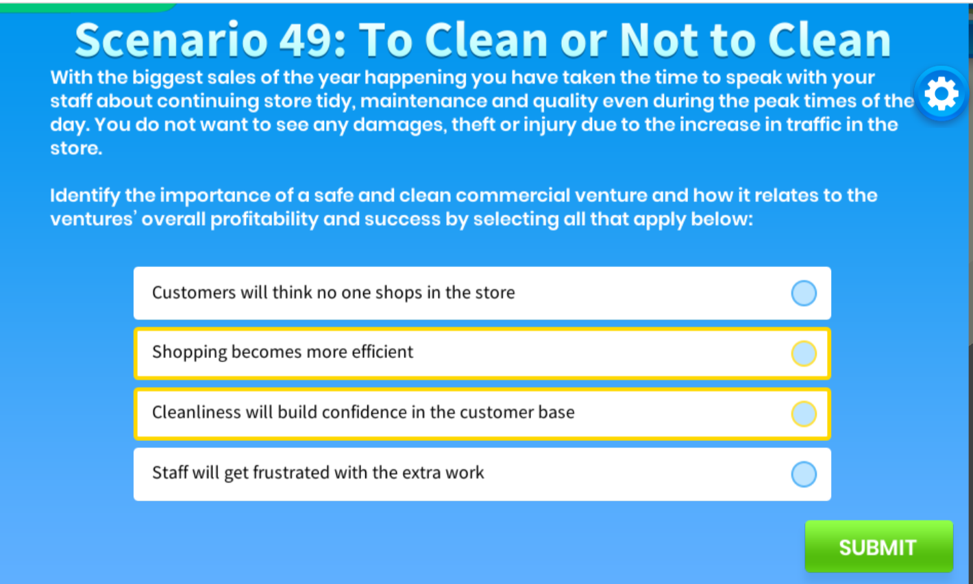 Solved Scenario 49: To Clean or Not to Clean Nith the | Chegg.com