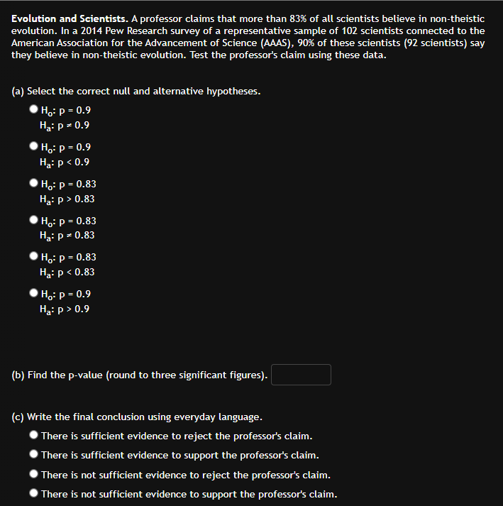 Solved Evolution and Scientists. A professor claims that | Chegg.com