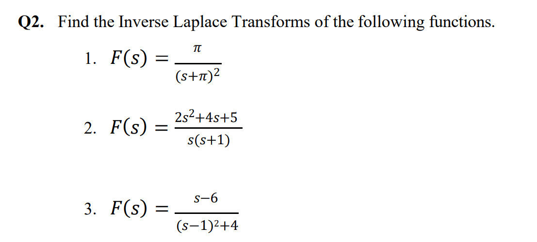 Solved 22. Find the Inverse Laplace Transforms of the | Chegg.com