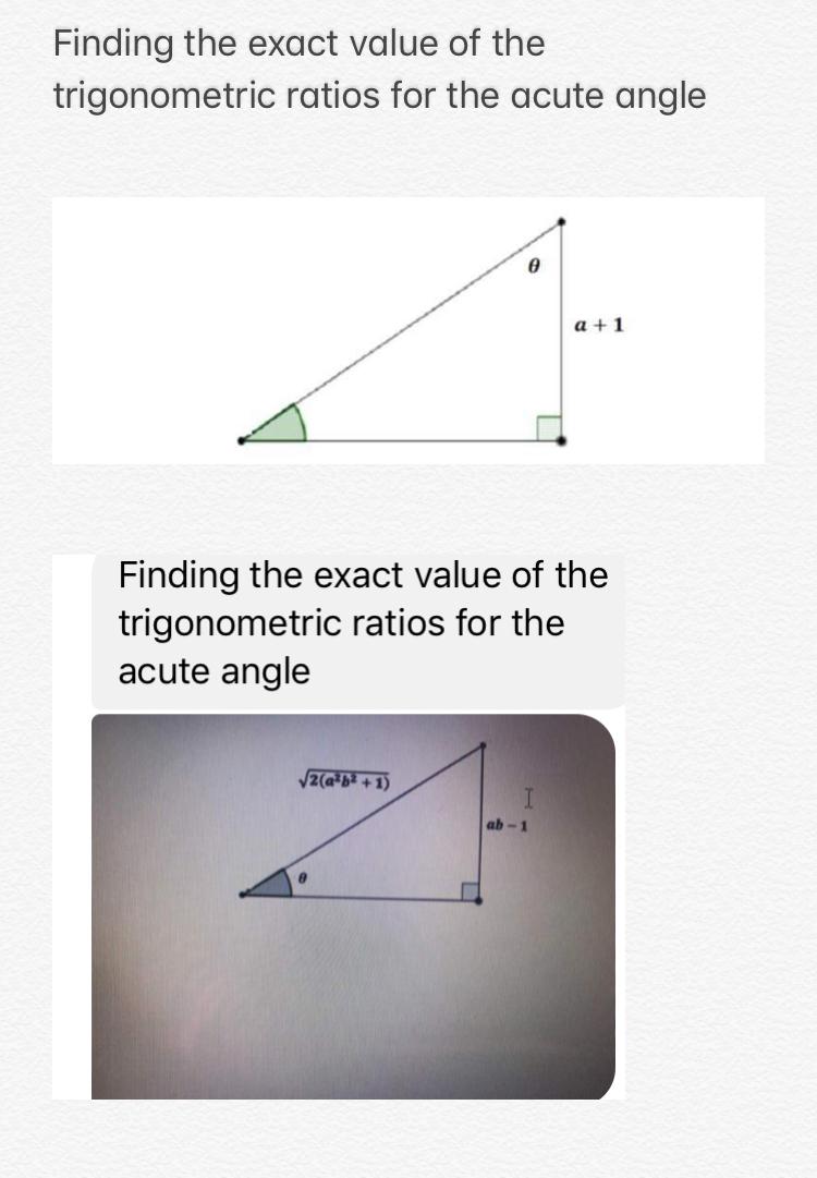 Solved Finding the exact value of the trigonometric ratios | Chegg.com