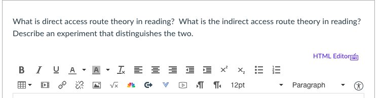 Solved What is direct access route theory in reading? What | Chegg.com