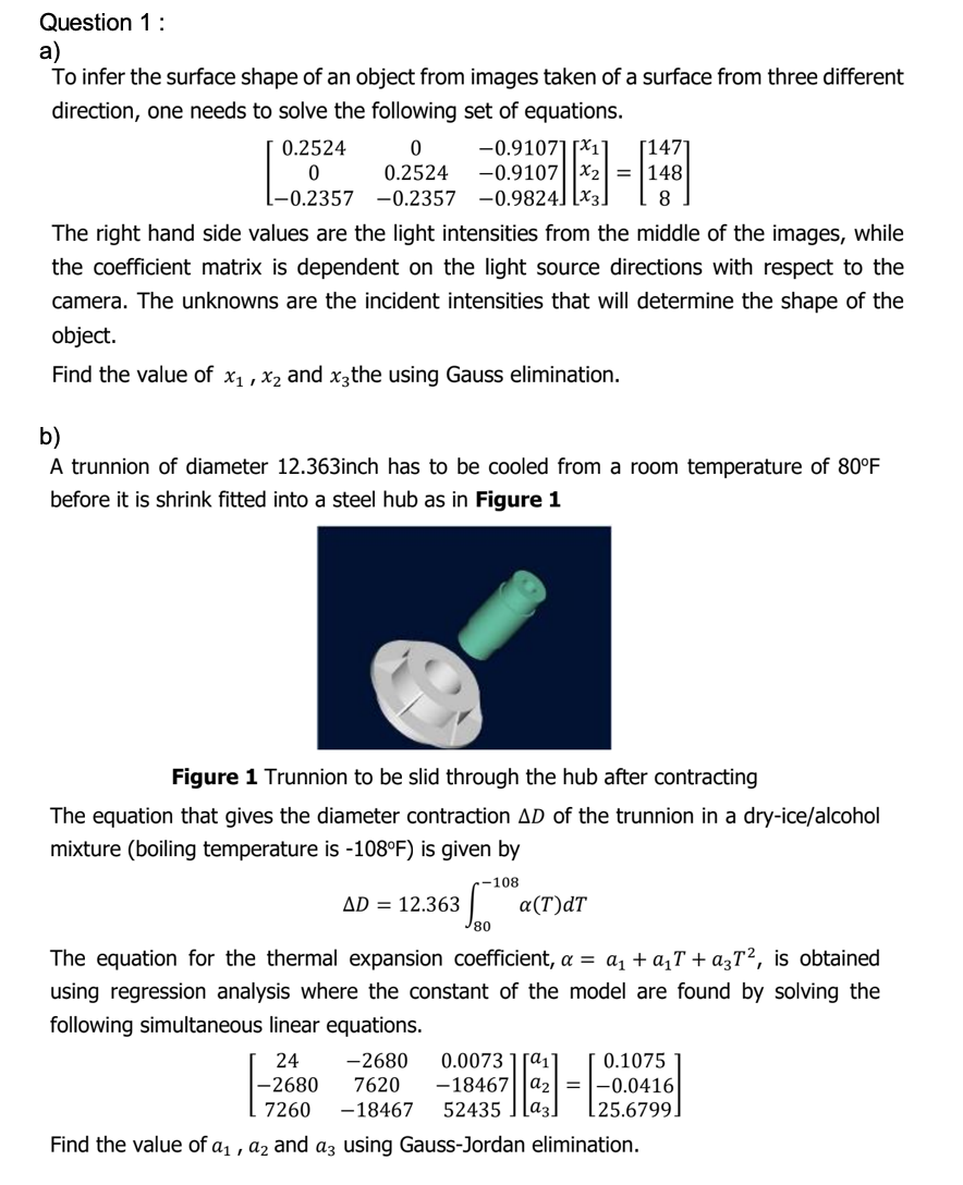 Solved Question 1: a) To infer the surface shape of an | Chegg.com