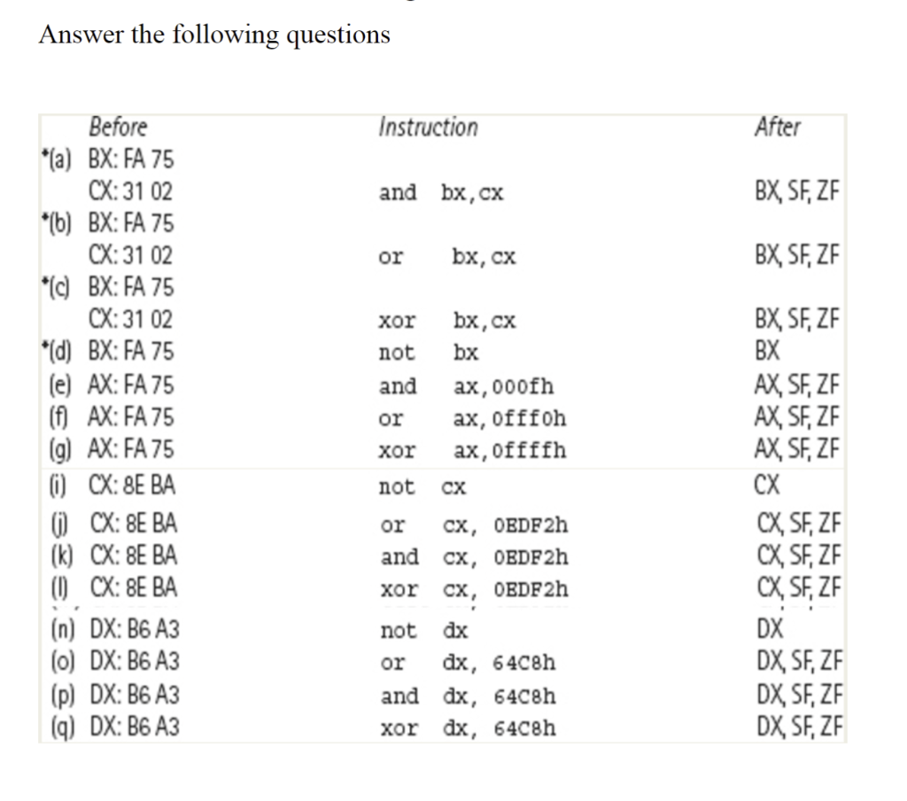 Solved Answer the following questions | Chegg.com