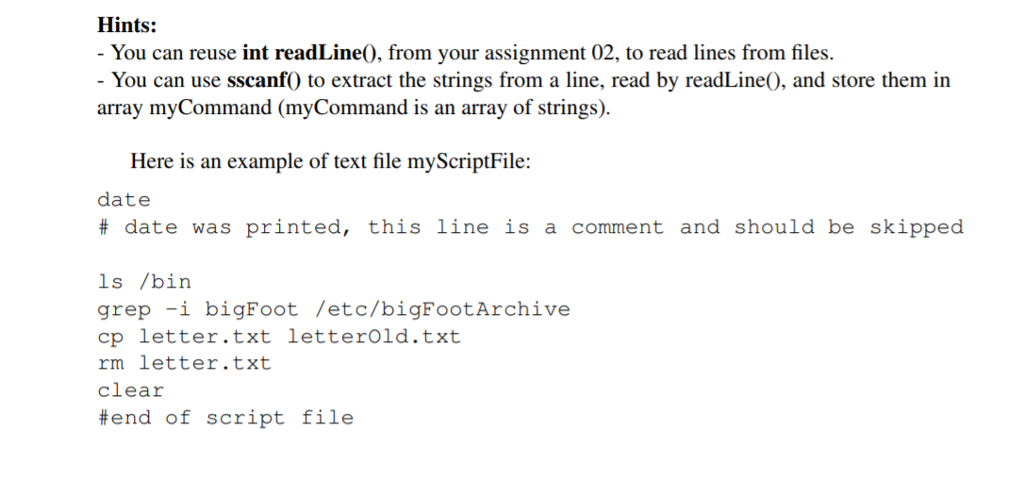 Solved The pseudo-code below, behaves like a simple shell | Chegg.com