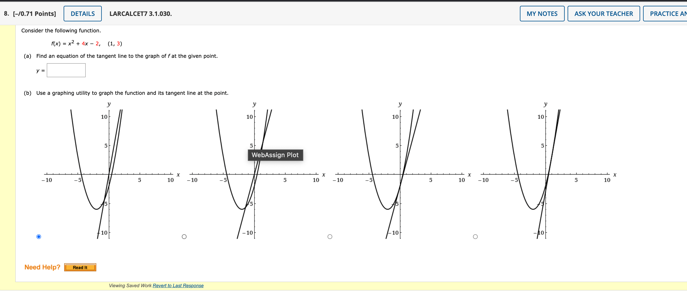 Solved Consider the following function. f(x)=x2+4x−2,(1,3) | Chegg.com