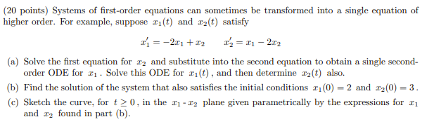 Solved (20 points) Systems of first-order equations can | Chegg.com