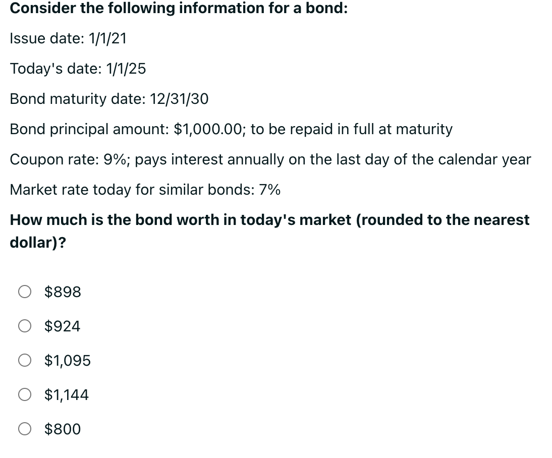 Solved Consider the following information for a bond: Issue | Chegg.com