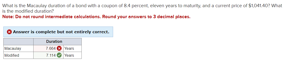 Solved What is the Macaulay duration of a bond with a coupon | Chegg.com