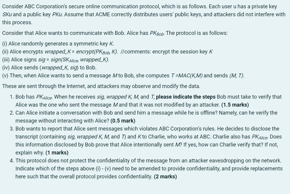 Solved Consider ABC Corporation's secure online | Chegg.com