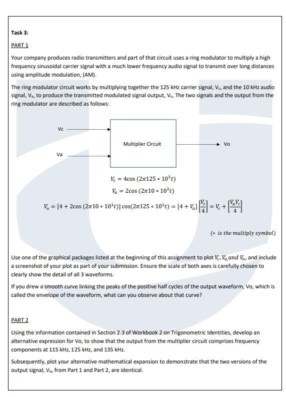 Solved Task 3: PART 1 Your company produces radio | Chegg.com