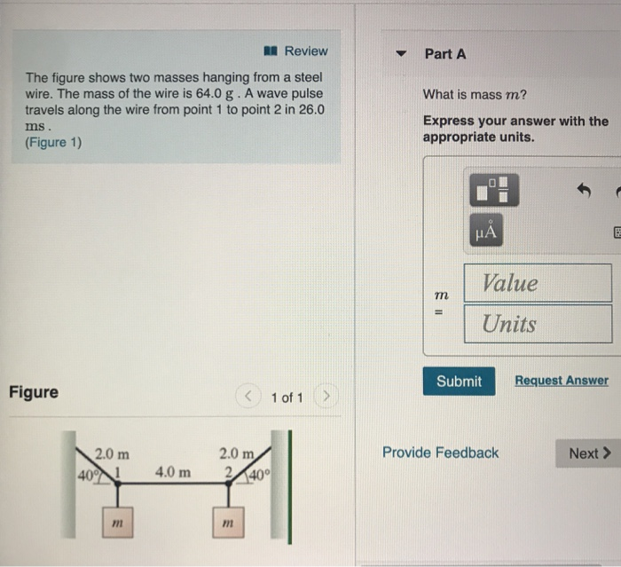 Solved l Review Part A The figure shows two masses hanging | Chegg.com