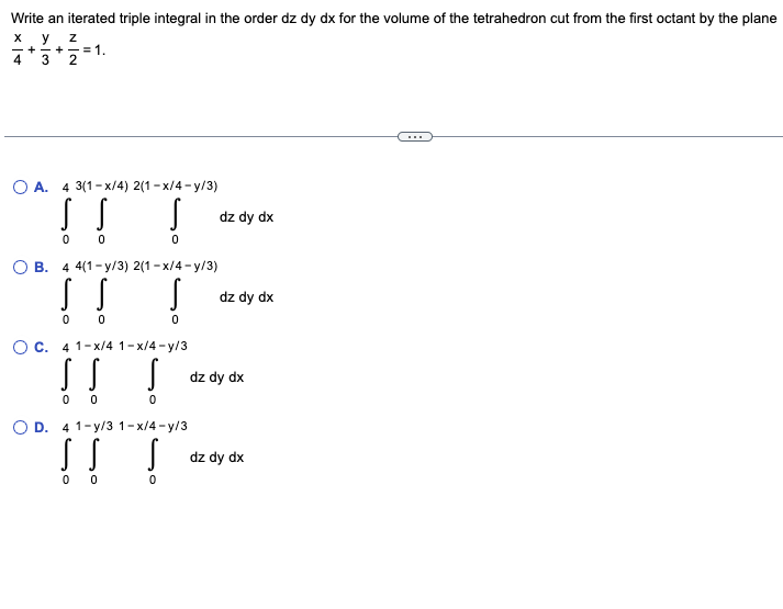 Solved Write an iterated triple integral in the order dzdy | Chegg.com