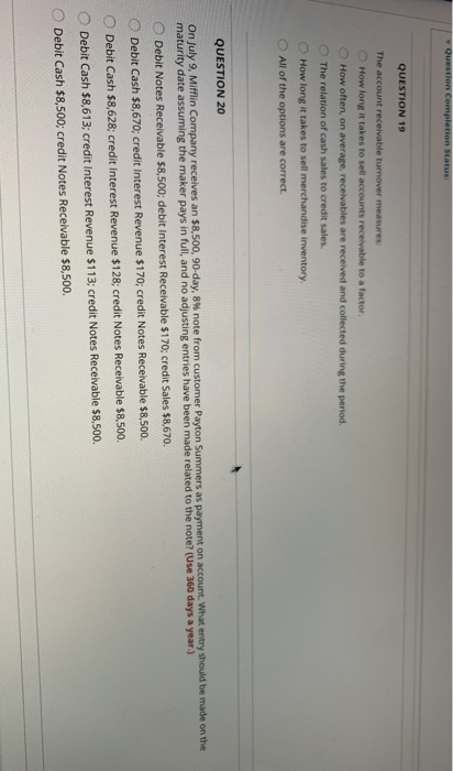 Solved Question Completion Status QUESTION 19 The account | Chegg.com