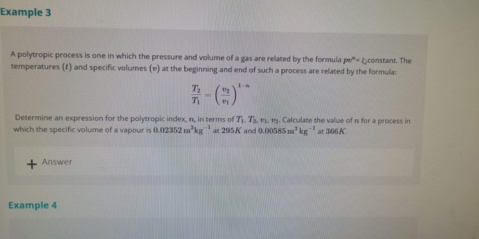 Solved Example 3 A polytropic process is one in which the | Chegg.com