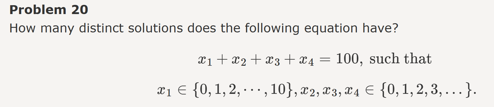 Solved Problem 20 How many distinct solutions does the | Chegg.com