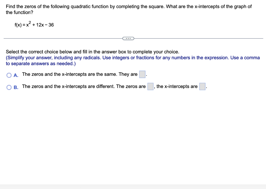 Solved Find the zeros of the following quadratic function by | Chegg.com