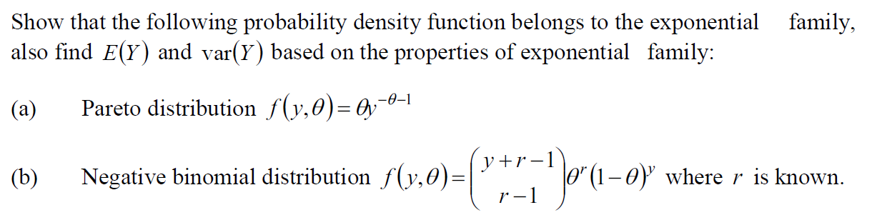 Solved Show that the following probability density function | Chegg.com