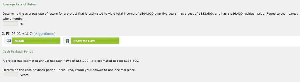 Solved Average Rate of Return Determine the average rate of | Chegg.com