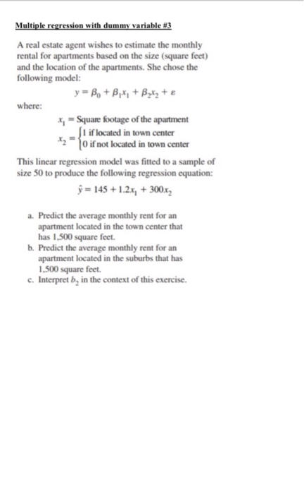 Solved Multiple regression with dummy variable #3 A real | Chegg.com