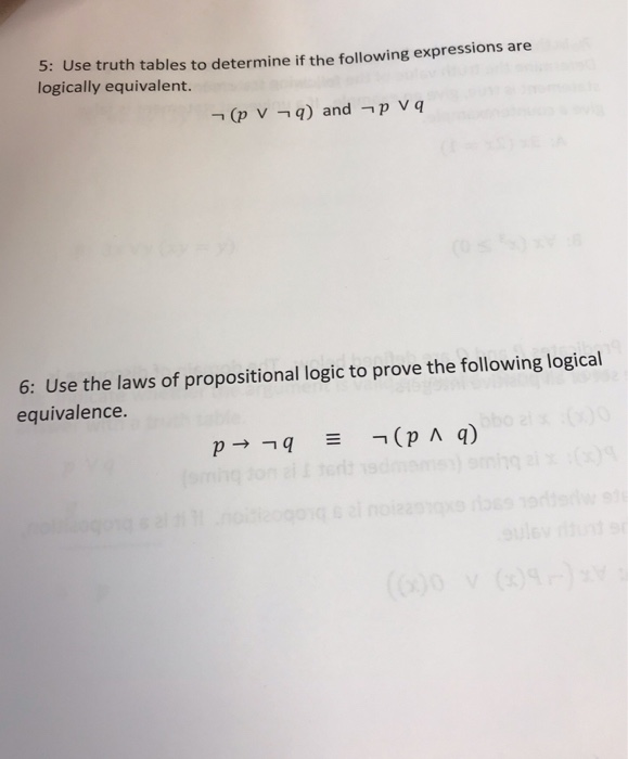 Solved 5: Use truth tables to determine if the following | Chegg.com