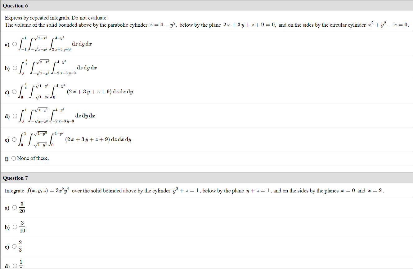 Solved Integrate f(x, y, z) = 3x²y? over the solid bounded | Chegg.com