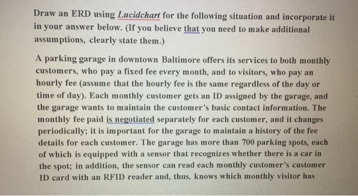 Solved Draw an ERD using Lucidchart for the following | Chegg.com