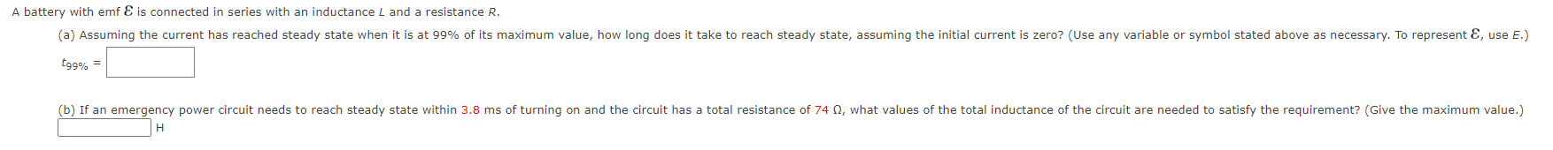 Solved battery with emf E is connected in series with an | Chegg.com