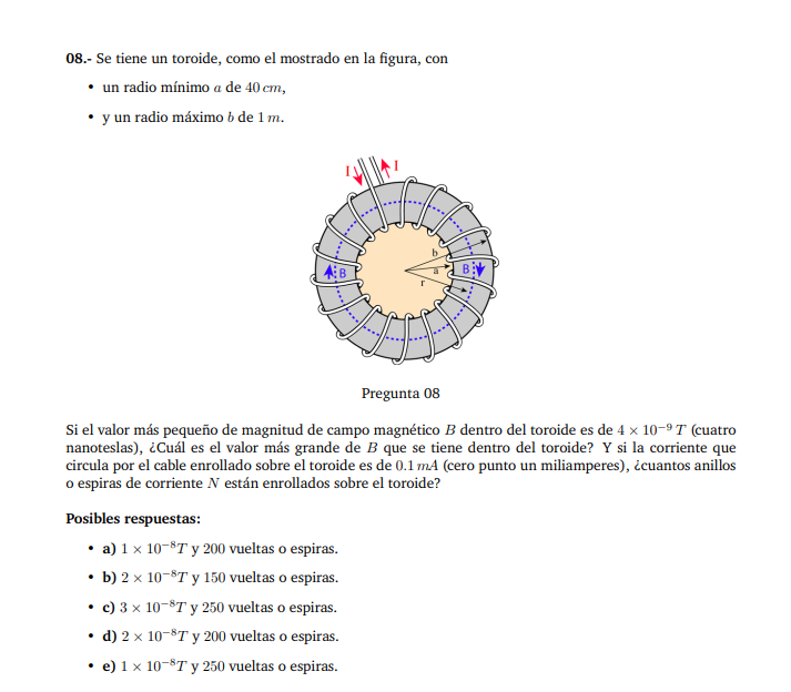 Solved 08.- Se tiene un toroide, como el mostrado en la | Chegg.com