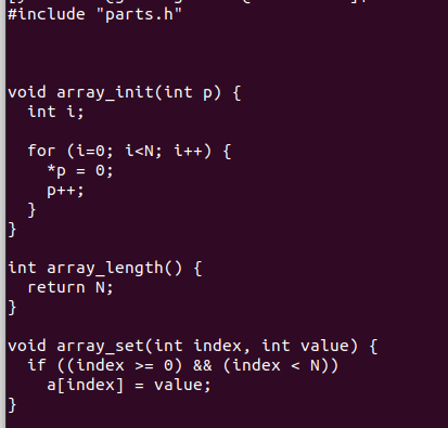 Solved #include "parts.h" void array_init(int p) { int i; | Chegg.com
