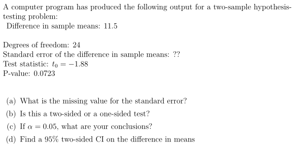 Solved A computer program has produced the following output | Chegg.com