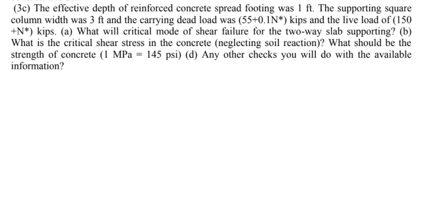 (3c) The effective depth of reinforced concrete | Chegg.com