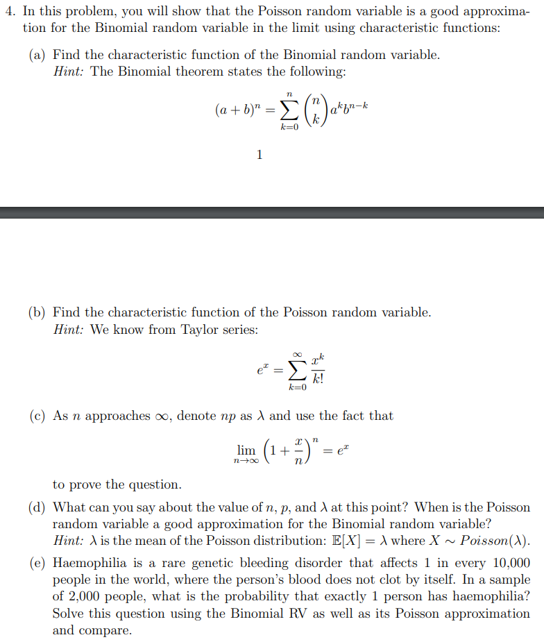 Solved 4. In this problem, you will show that the Poisson | Chegg.com
