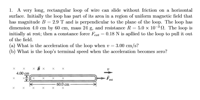 Solved 1. A very long, rectangular loop of wire can slide | Chegg.com