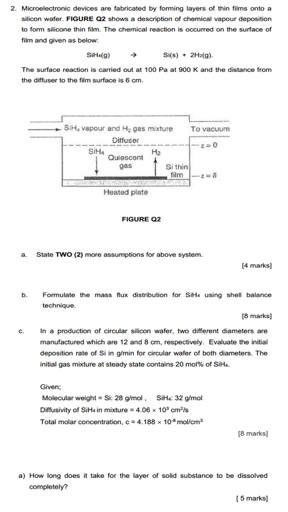 Solved The question is related to the Mass Transfer | Chegg.com